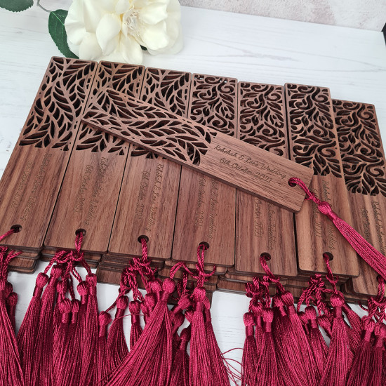 Personalised Wooden Bookmark Wedding Favours | The Happy Gift Makers
