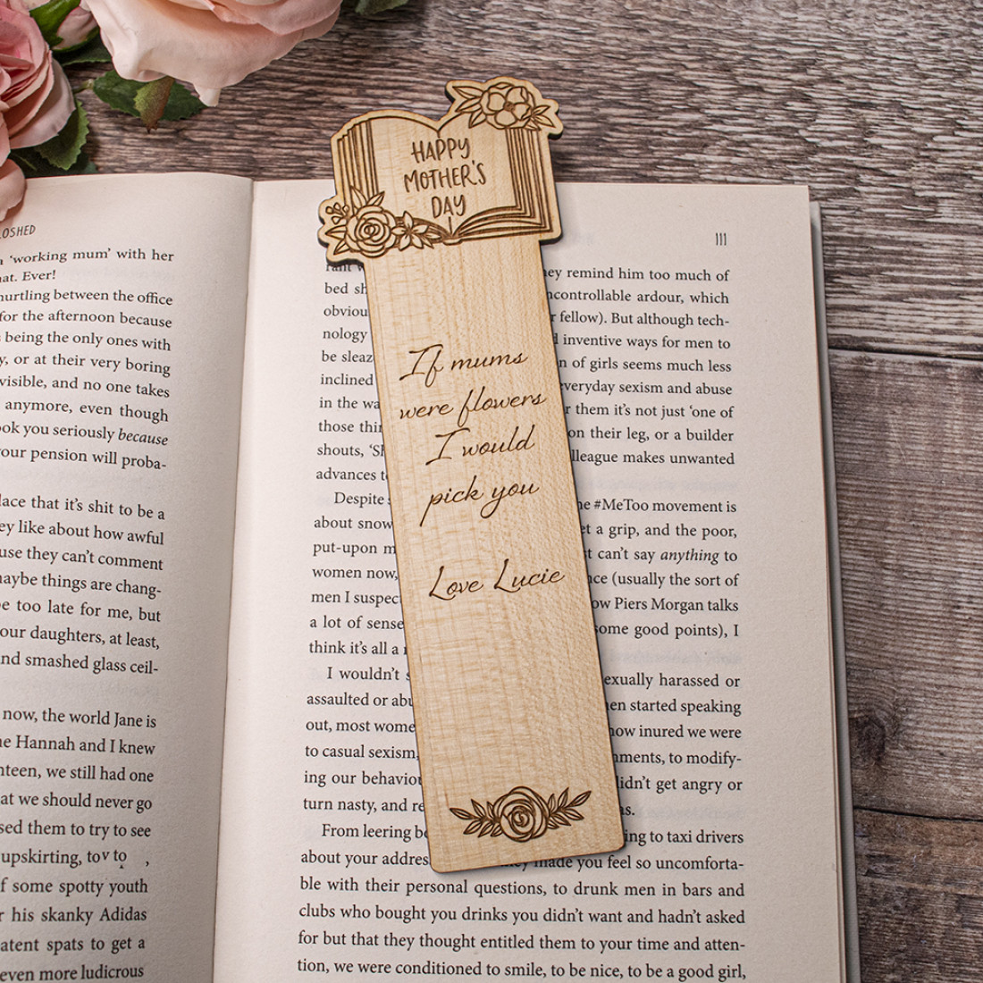 Personalised Wooden Happy Mother's Day Bookmark | The Happy Gift Makers