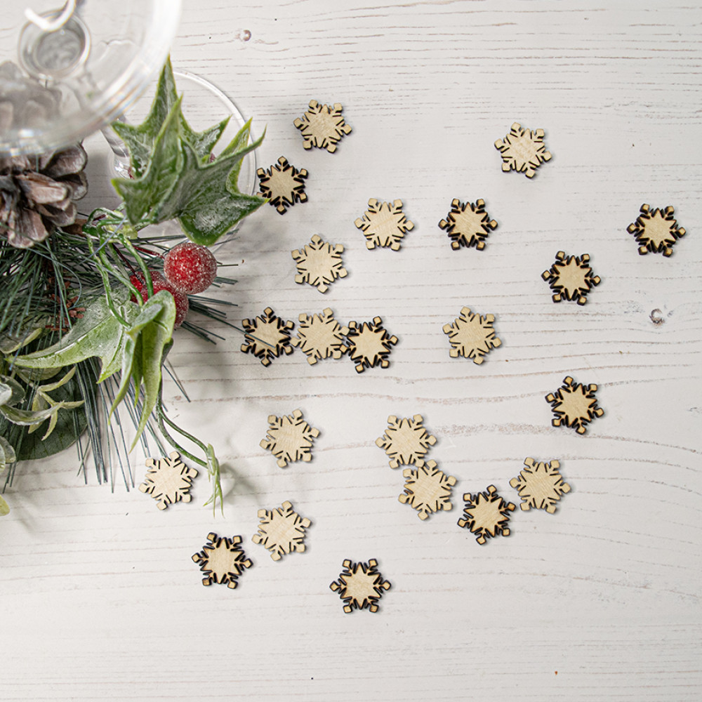 Wooden Snowflake Table Confetti | The Happy Gift Makers