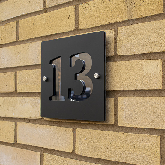 Contemporary Square House Number Sign | The Happy Gift Makers