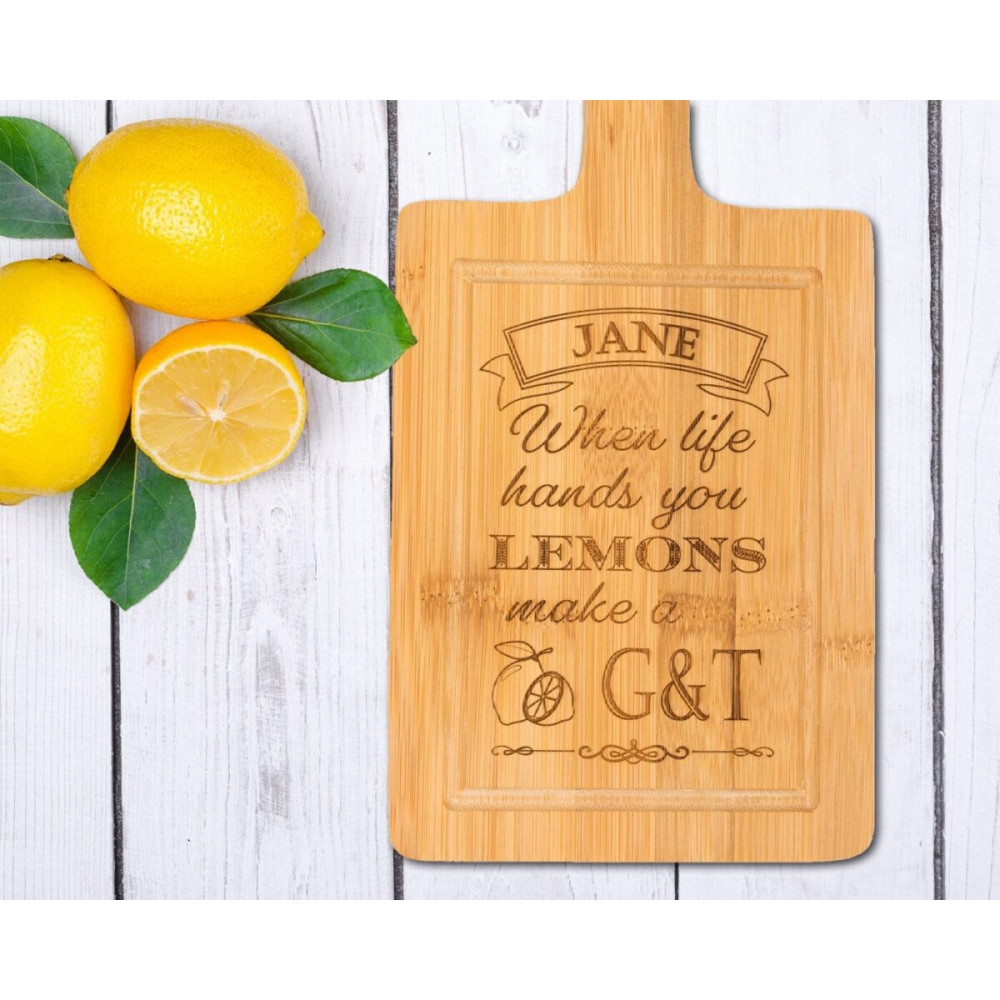 Personalised Mini Lemon Chopping Board | The Happy Gift Makers
