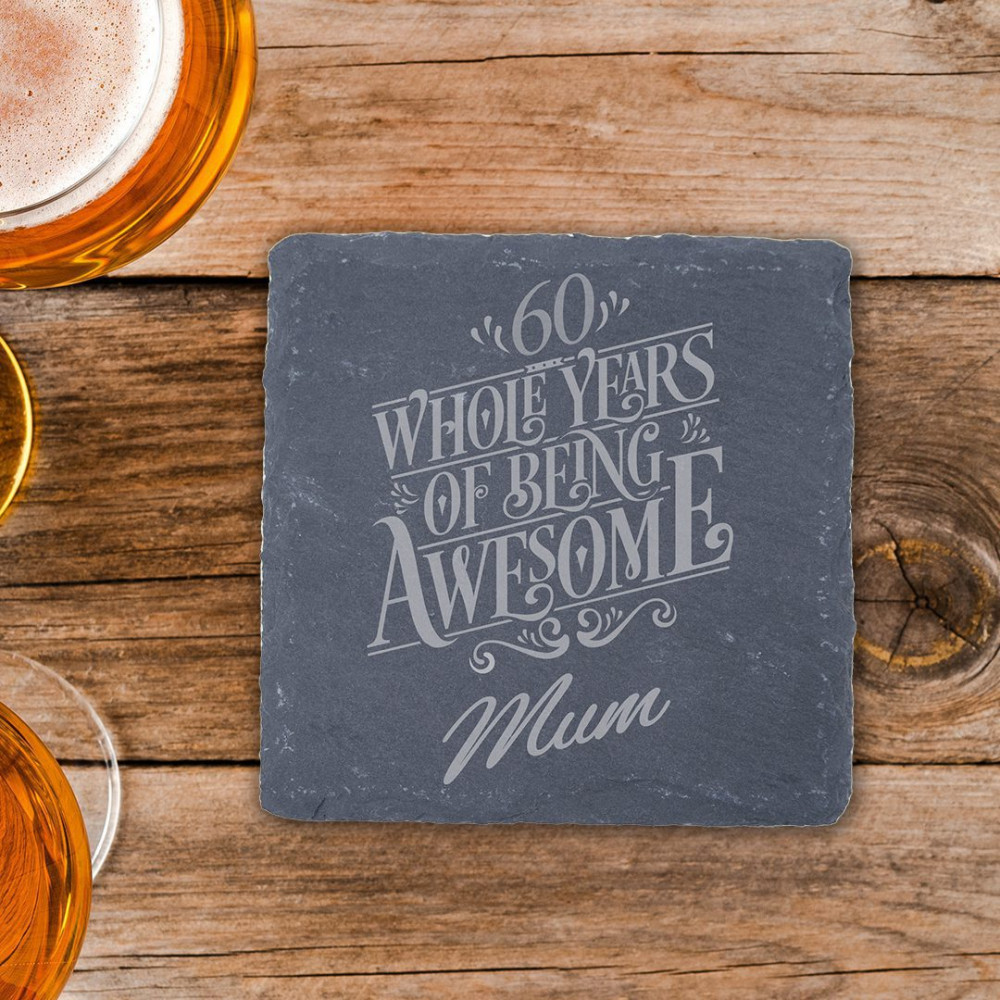 Personalised Slate Birthday Coaster Awesome | The Happy Gift Makers