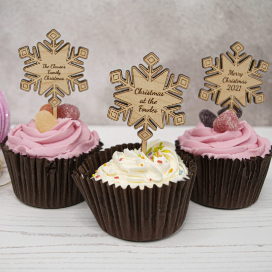 Personalised Snowflake Cupcake Toppers | The Happy Gift Makers